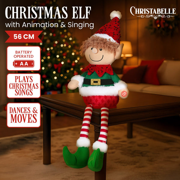Christabelle Christabelle 56cm Battery-Operated Christmas Elf with Ani ...